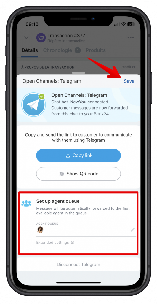 Comment inviter un client au chat Telegram