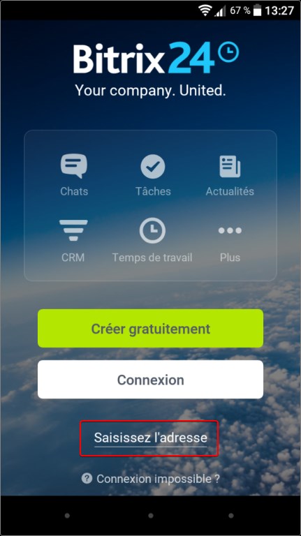 Se connecter à Bitrix24 à l'aide de l'adresse