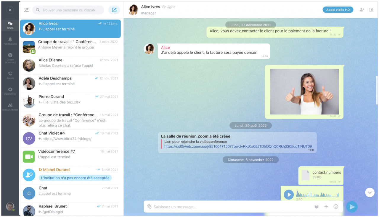Nouveau chat Bitrix24